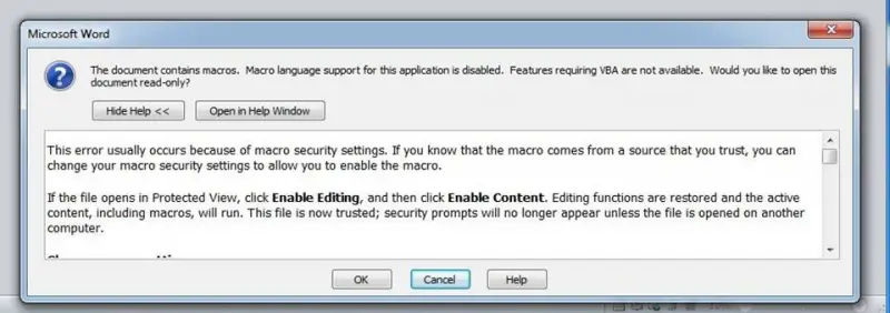 Getting Errors On My Macro Settings